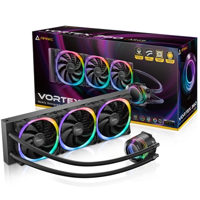 ANTEC Vortex 360 ARGB AiO Liquid CPU Cooler, Universal Socket, 360mm ...